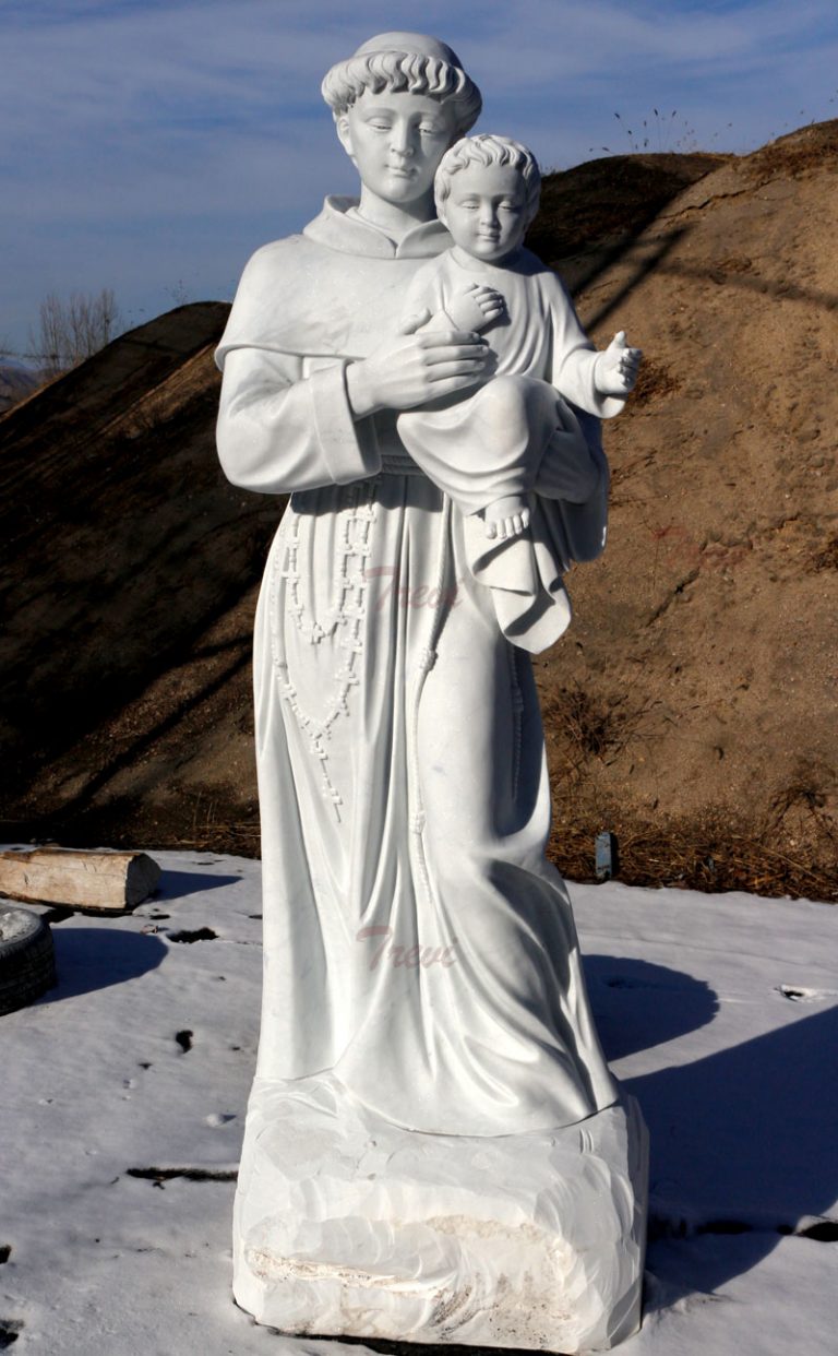 Catholic garden marble sculptures of saint Anthony with child Jesus ...