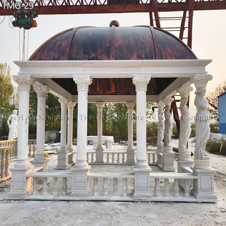 Square Italian Gazebo with Four Female Columns for Outdoor Decor