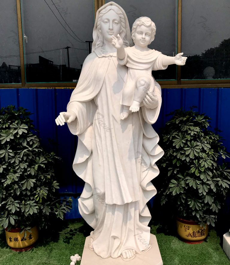Catholic Virgin Madona and Child Garden Marble Statues TCH-151 - Trevi ...
