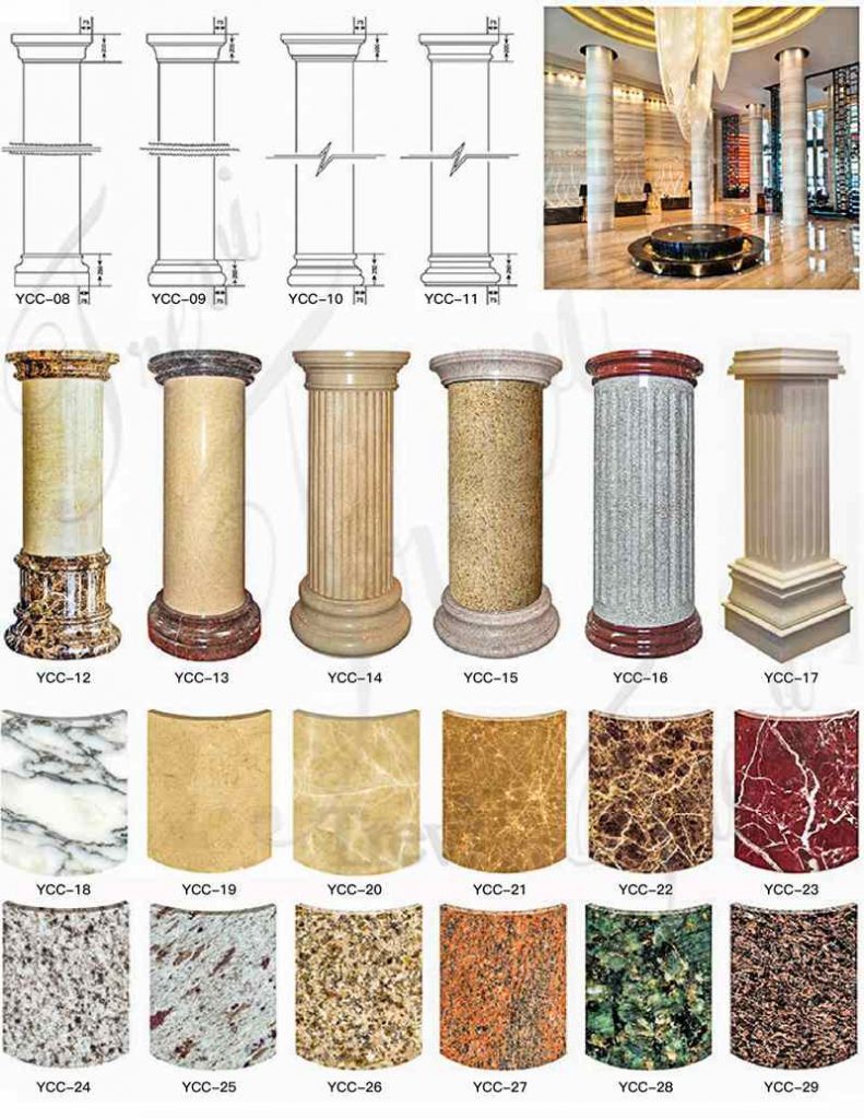 Marble Front Porch Home Depot Columns for Sale TMC-03 - Trevi Marble ...