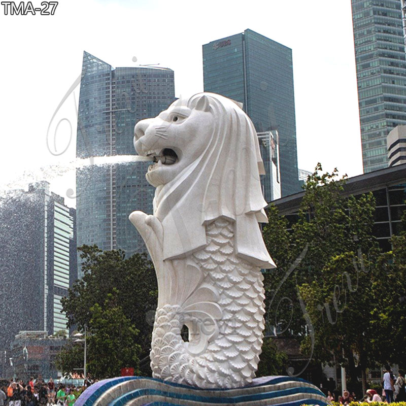 Outdoor Large Sea Lion Singapore Merlin Statues Replica for Sale