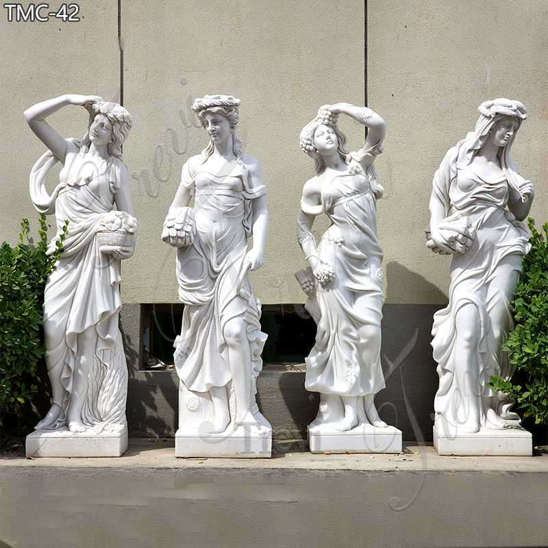 Outdoor White Marble Four Season Goddess Statue for Sale
