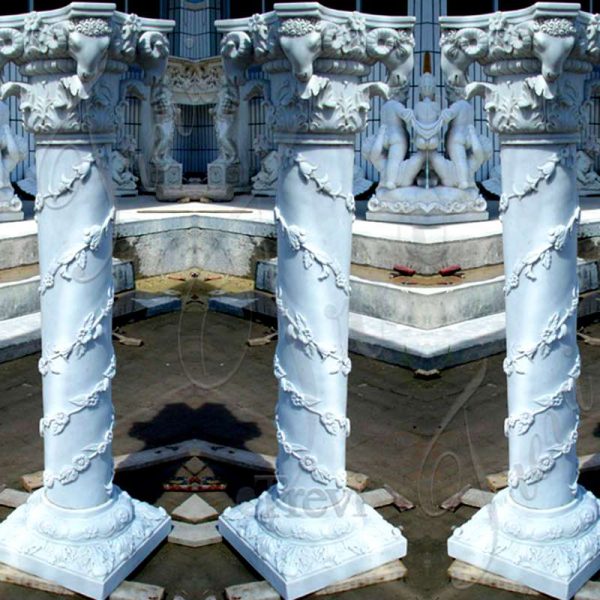 Hand Carved White Marble Pillars Decorative House Pillars for Sale MOKK ...