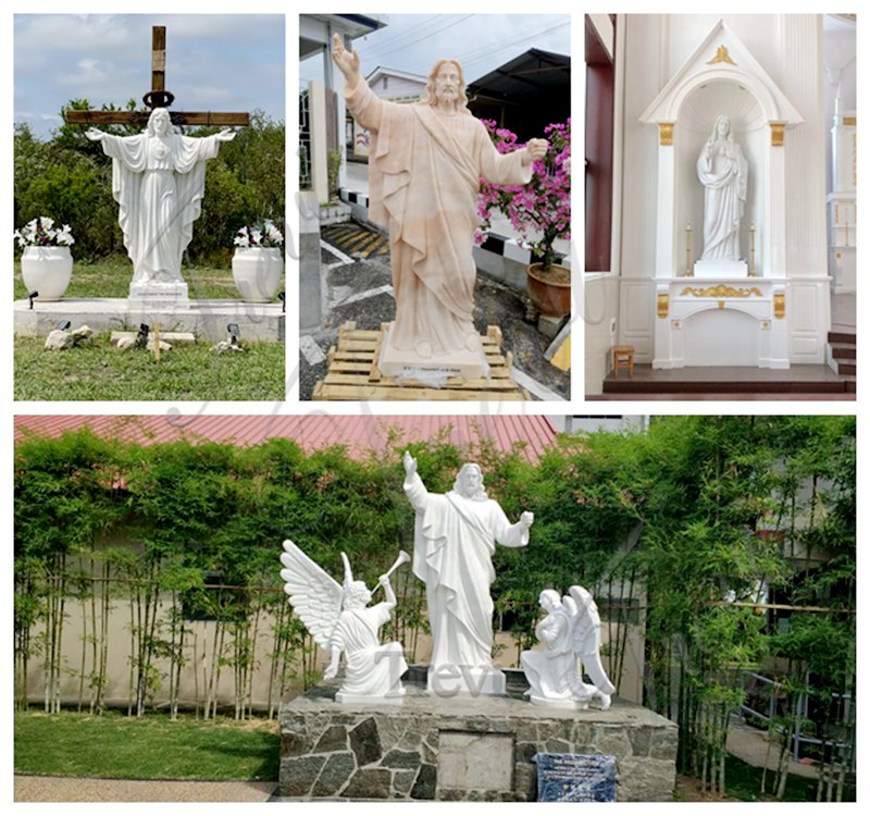 Religious Garden Marble Statues of Jesus for Church Decor