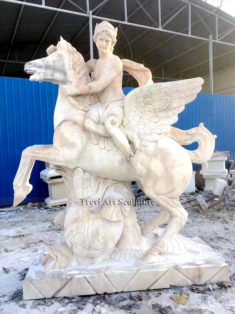 Famous Marble Mercury Riding Pegasus Statue