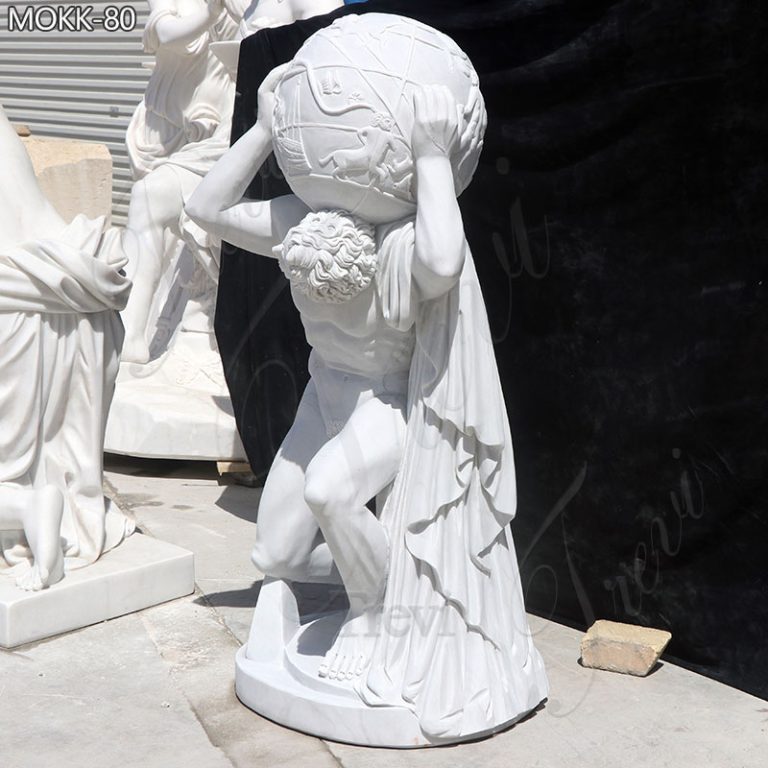 Life-Size Garden Marble Farnese Atlas Sculpture for Sale