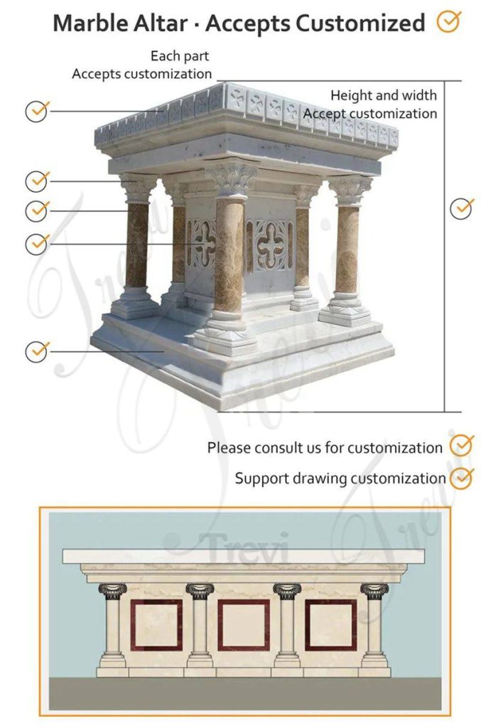 Buy Modern Marble Altar Table Designs for Church Decoration