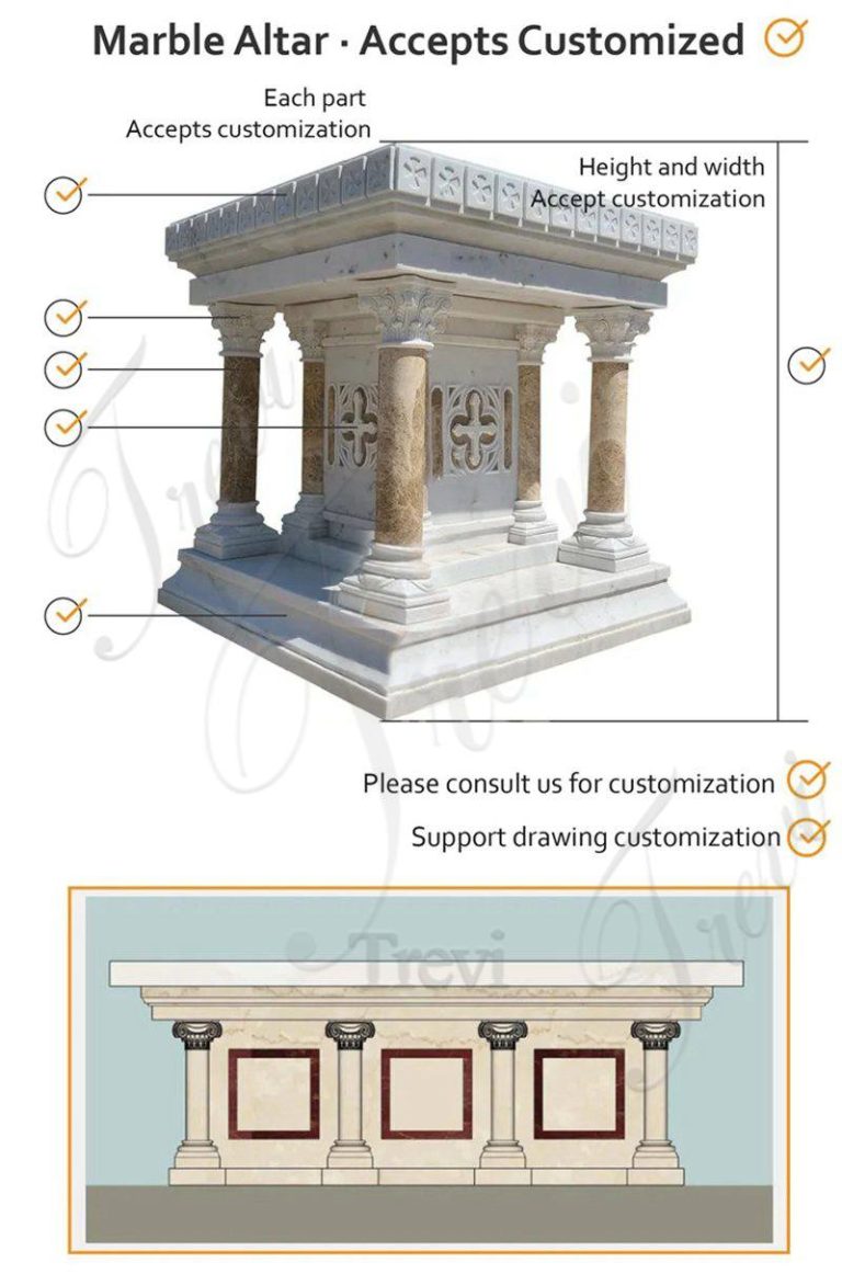 Buy Modern Marble Altar Table Designs for Church Decoration