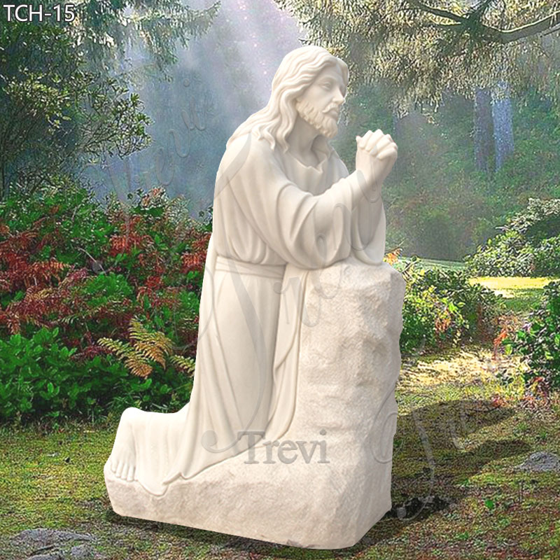 Life Size Christ Jesus Kneeling in Prayer at Garden Religious Statues ...