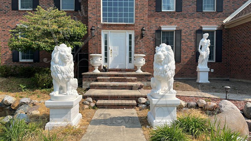 Why People Like Lion Statues for Front Porch?-Trevi Marble Sculpture