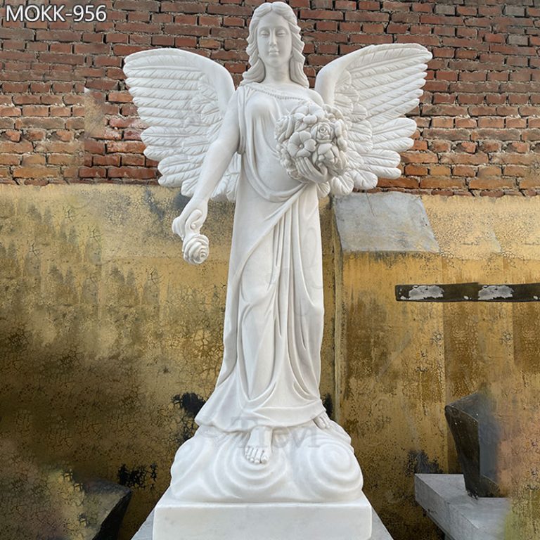 Life Size Marble Angel Statue for Garden Factory Supply