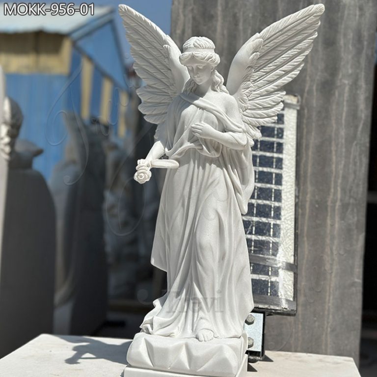 Life Size Marble Angel Statue for Garden Factory Supply