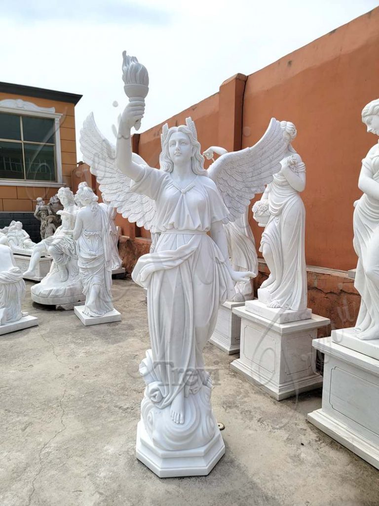 Garden Marble Life size Angel Statue with Baby Art Factory Supplier ...