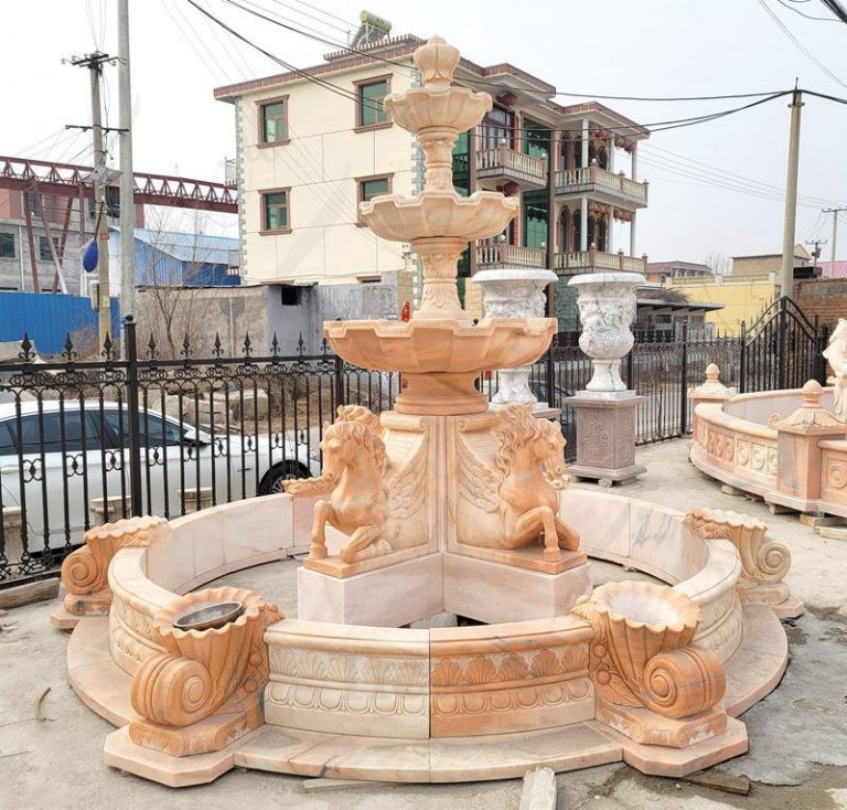 Custom Marble Luxury Outdoor Water Fountain with Horse Statue TMF-008 ...