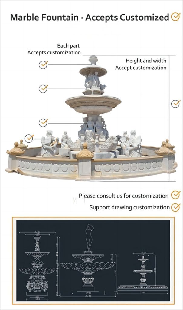 High Quality Virgin Mary Water Fountain for Outdoor Decor