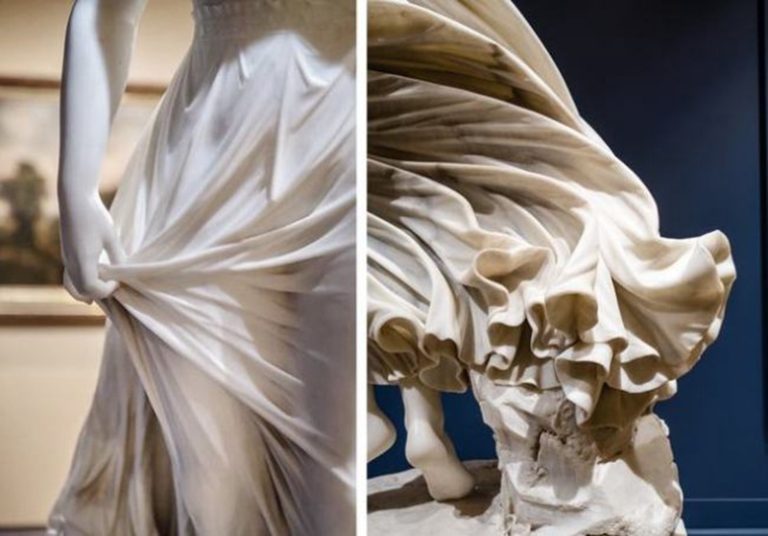 Marble Veiled Lady Statue Undine Rising from the Waters Replica for Sale