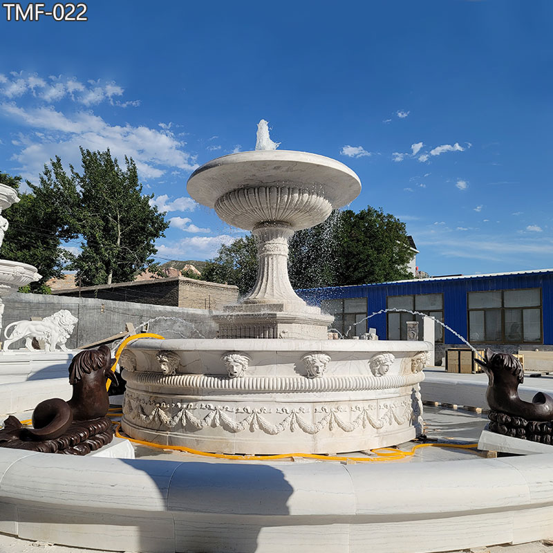 Large Outdoor Bronze Fish Statue Marble Fountain for Sale
