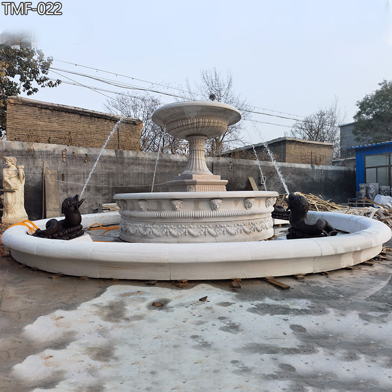 Large Outdoor Bronze Fish Statue Marble Fountain for Sale