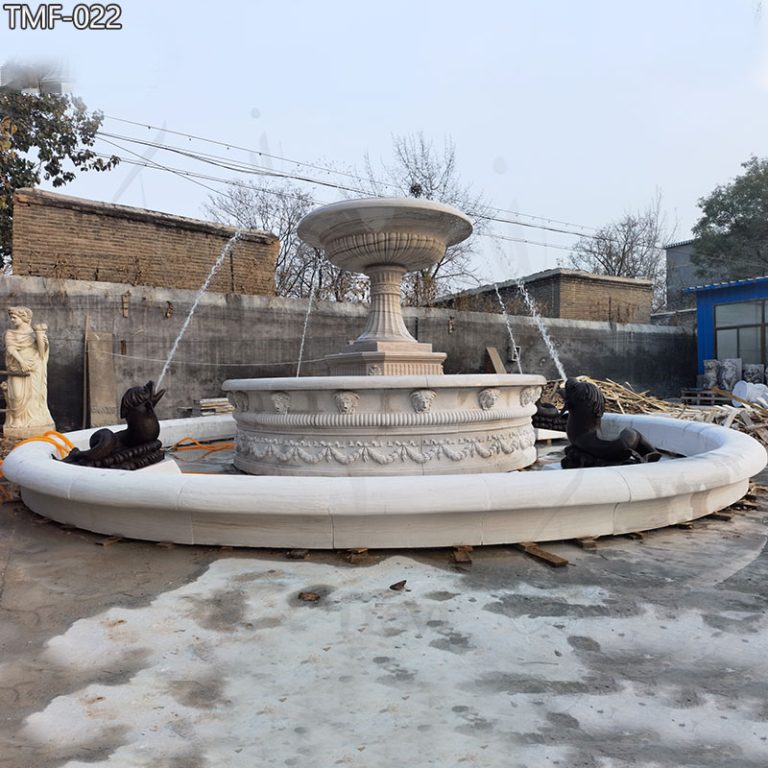 Large Outdoor Bronze Fish Statue Marble Fountain for Sale